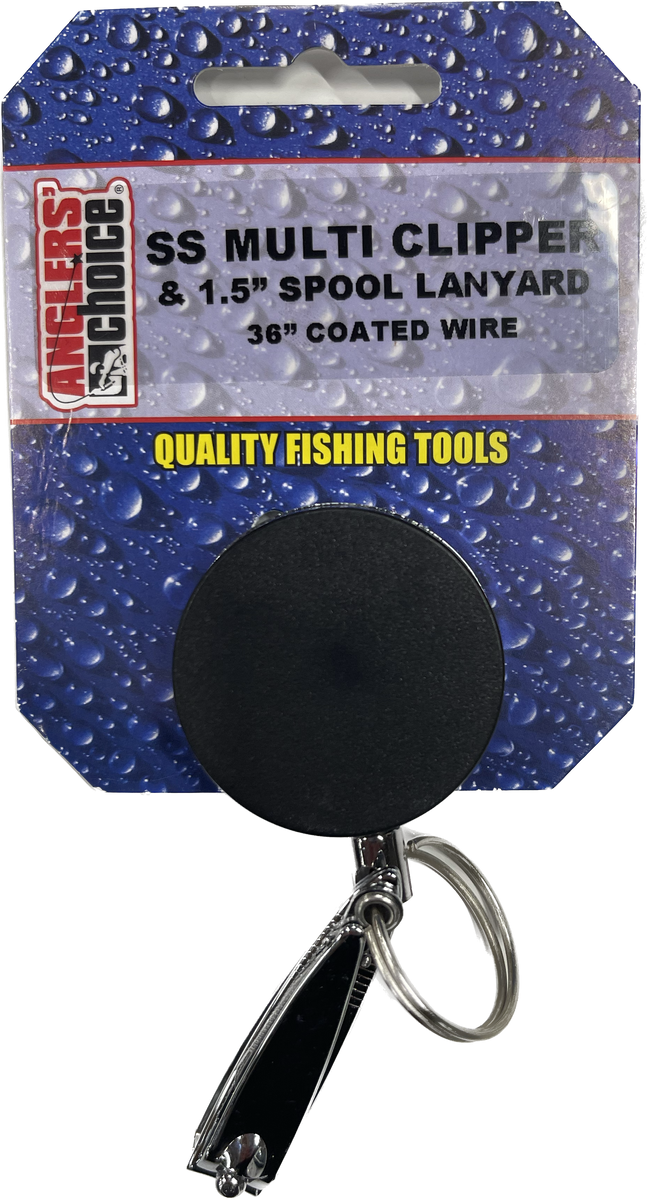 Anglers' Choice SS Multi Clipper and 1.5" spool lanyard 36" coated wir ...